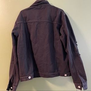 Jackets & Coats | Black Distressed Jean Jacket Medium New With Our Tags ...